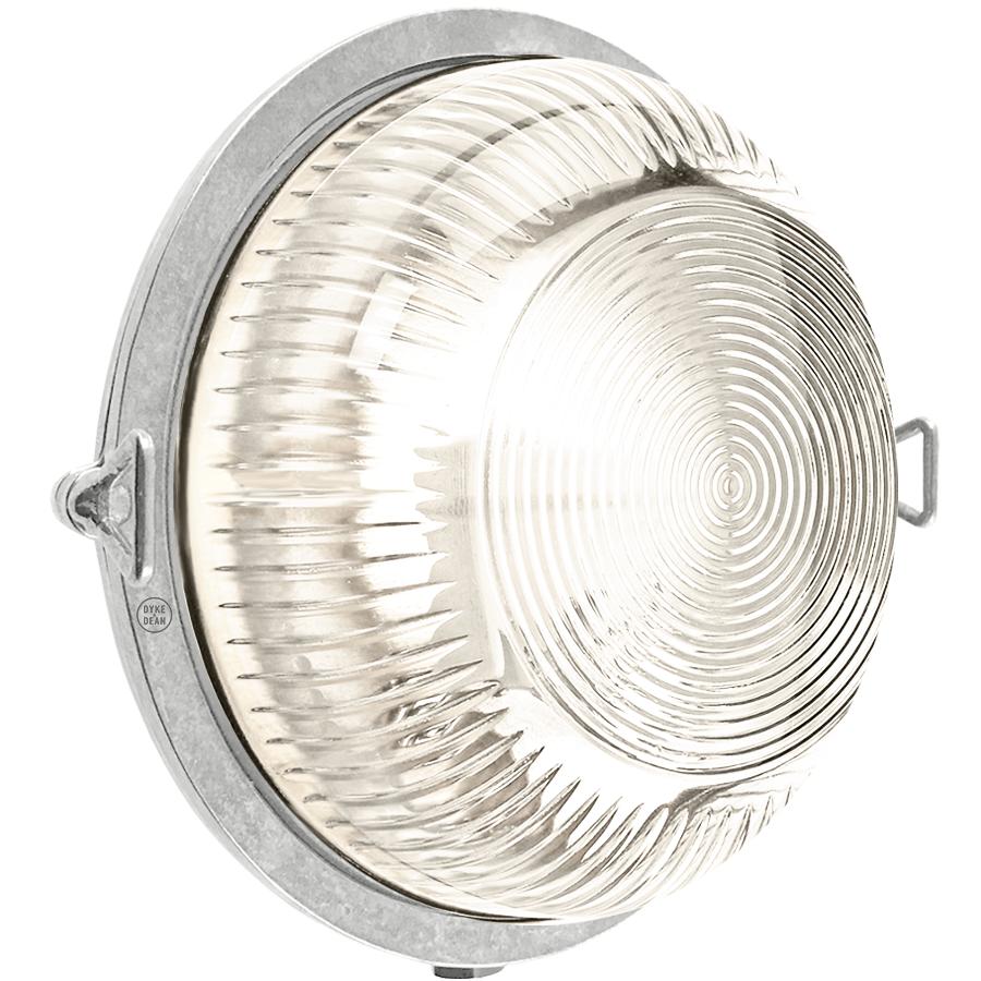 STEEL ROUND OUTDOOR BULKHEAD LIGHT IP54 - DYKE & DEAN