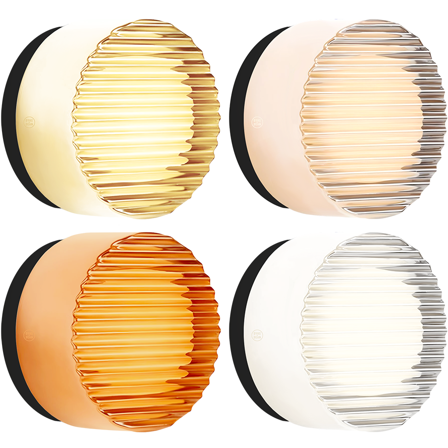 RIPPLE SCONCE WALL & CEILING LIGHT CAST GLASS CLEAR - DYKE & DEAN