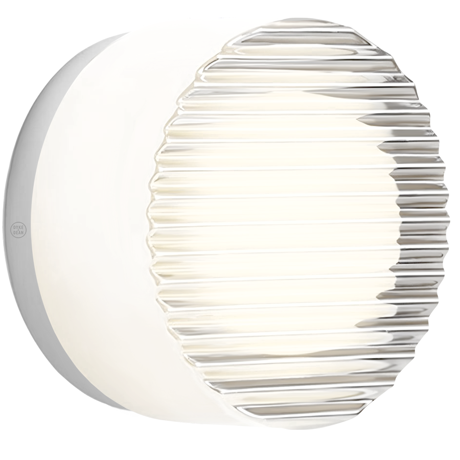 RIPPLE SCONCE WALL & CEILING LIGHT CAST GLASS CLEAR - DYKE & DEAN