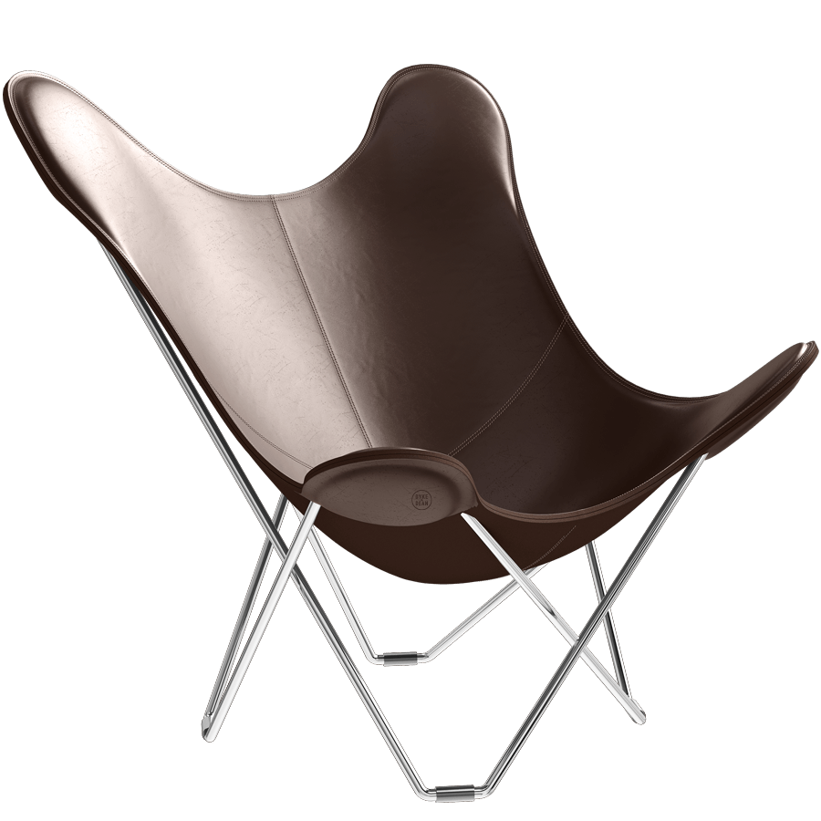 CUERO BUTTERFLY CHAIR CRUDE - CHROME FRAME - DYKE & DEAN