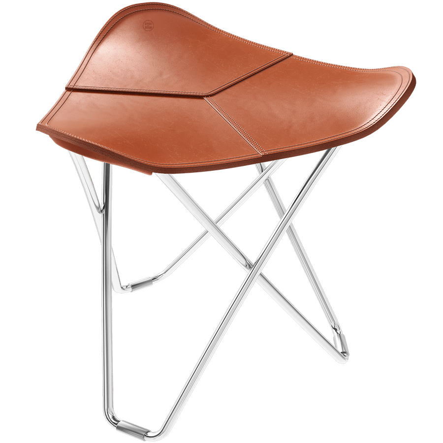 CUERO FLYING GOOSE STOOL POLO - CHROME FRAME - DYKE & DEAN