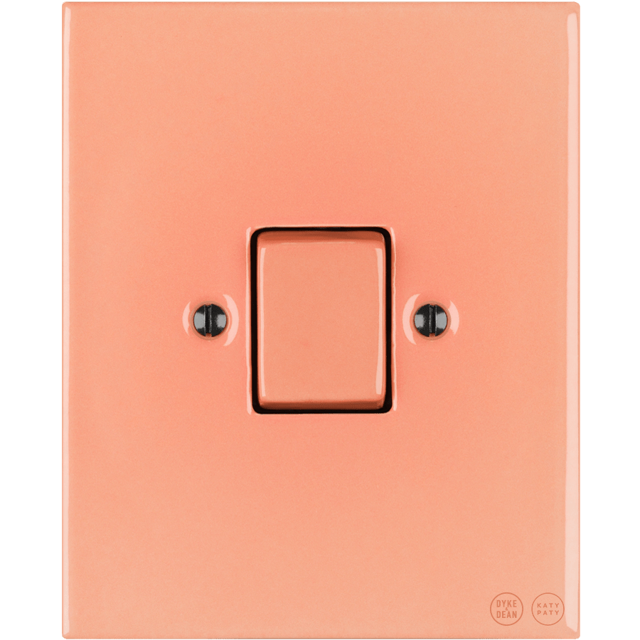 KATY PATY PORCELAIN PLATE WALL LIGHT SWITCH FAT BUTTON SALMON PINK ...