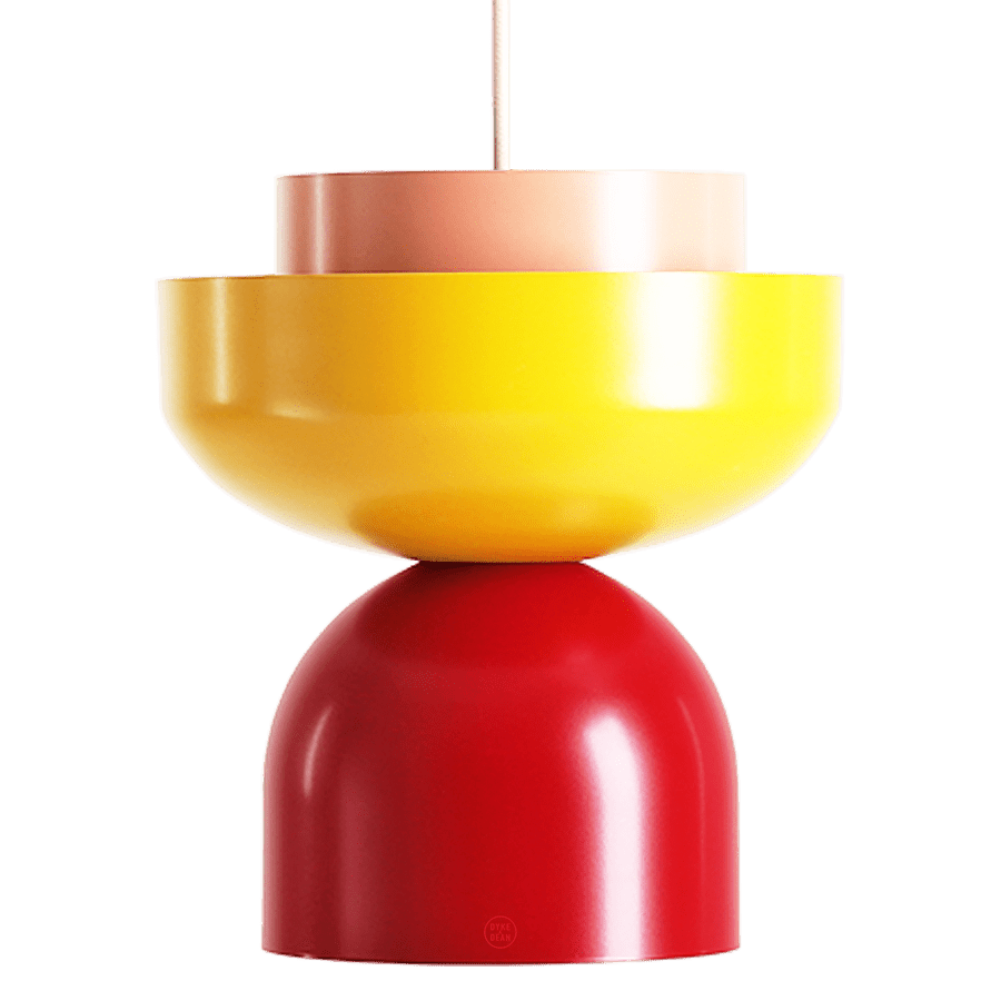 MODULAR PENDANT LIGHT MUSTARD, RED & CORAL - DYKE & DEAN
