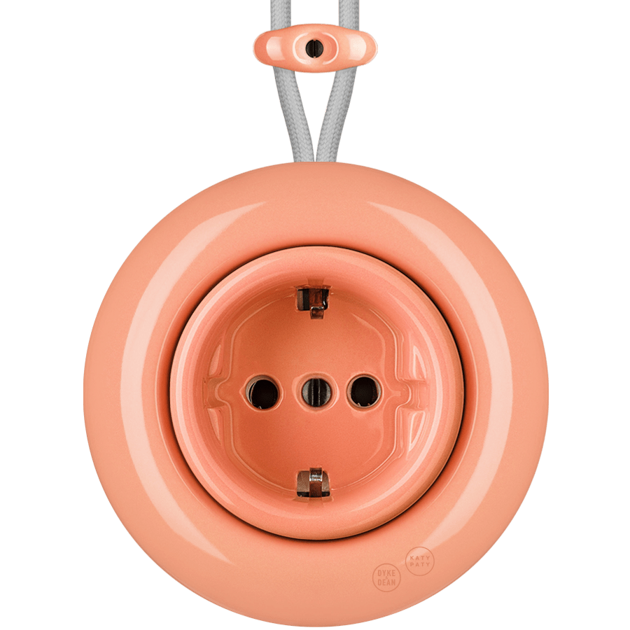 PORCELAIN KATY PATY COLONA ROUND SURFACE MOUNTED SCHUKO SOCKET SALMON ...