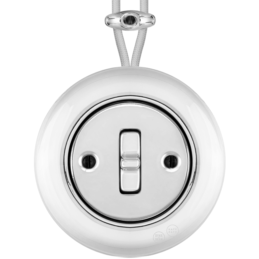 PORCELAIN KATY PATY COLONA ROUND SURFACE MOUNTED TOGGLE BUTTON SWITCH ...