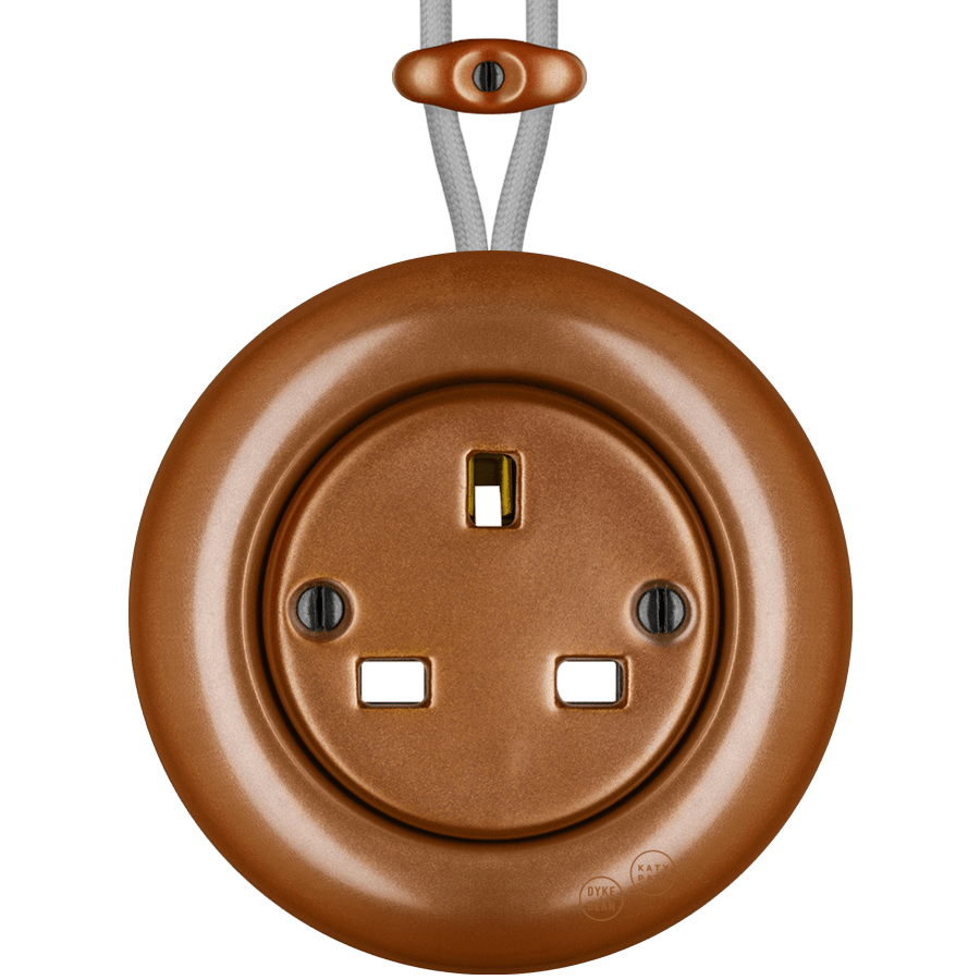 PORCELAIN KATY PATY COLONA ROUND SURFACE MOUNTED UK SOCKET COPPER ...