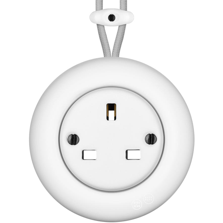 PORCELAIN KATY PATY COLONA ROUND SURFACE MOUNTED UK SOCKET MATTE WHITE ...