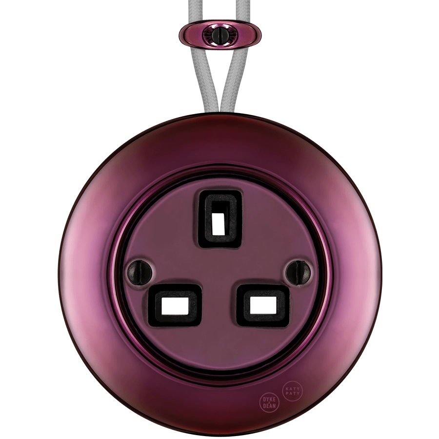 PORCELAIN KATY PATY COLONA ROUND SURFACE MOUNTED UK SOCKET PURPLE ...