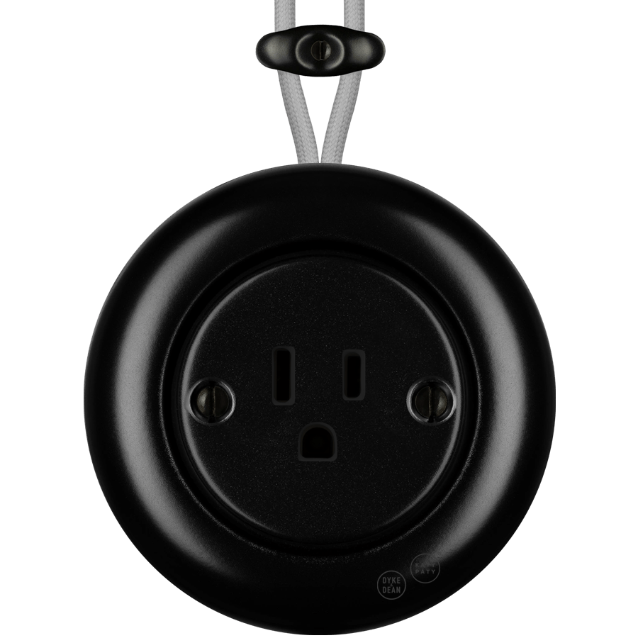 PORCELAIN KATY PATY COLONA ROUND SURFACE MOUNTED USA 15AMP SOCKET MATTE ...