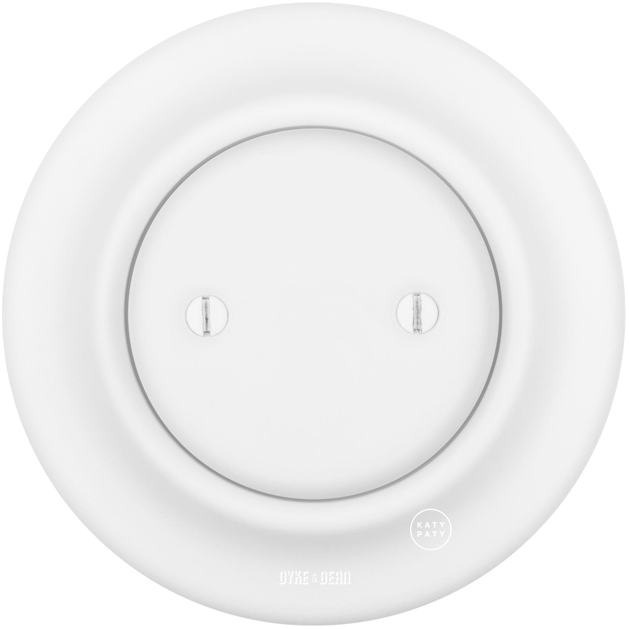 PORCELAIN WALL END PLUG SOCKET MATT WHITE - DYKE & DEAN