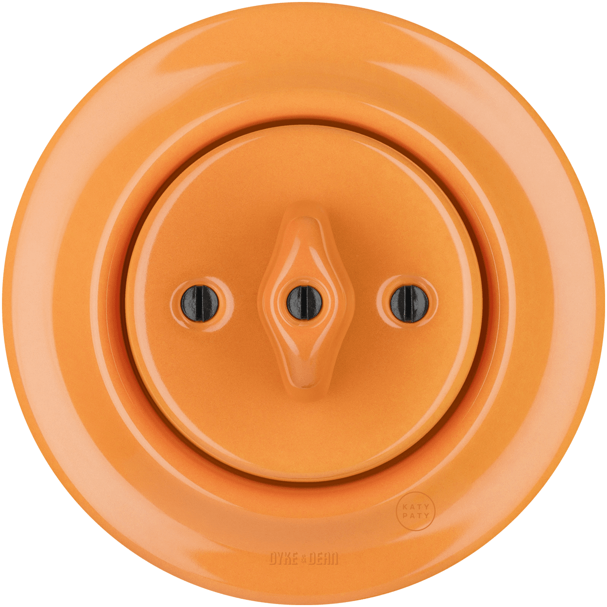 PORCELAIN WALL LIGHT SWITCH BRICK RED ROTARY - DYKE & DEAN