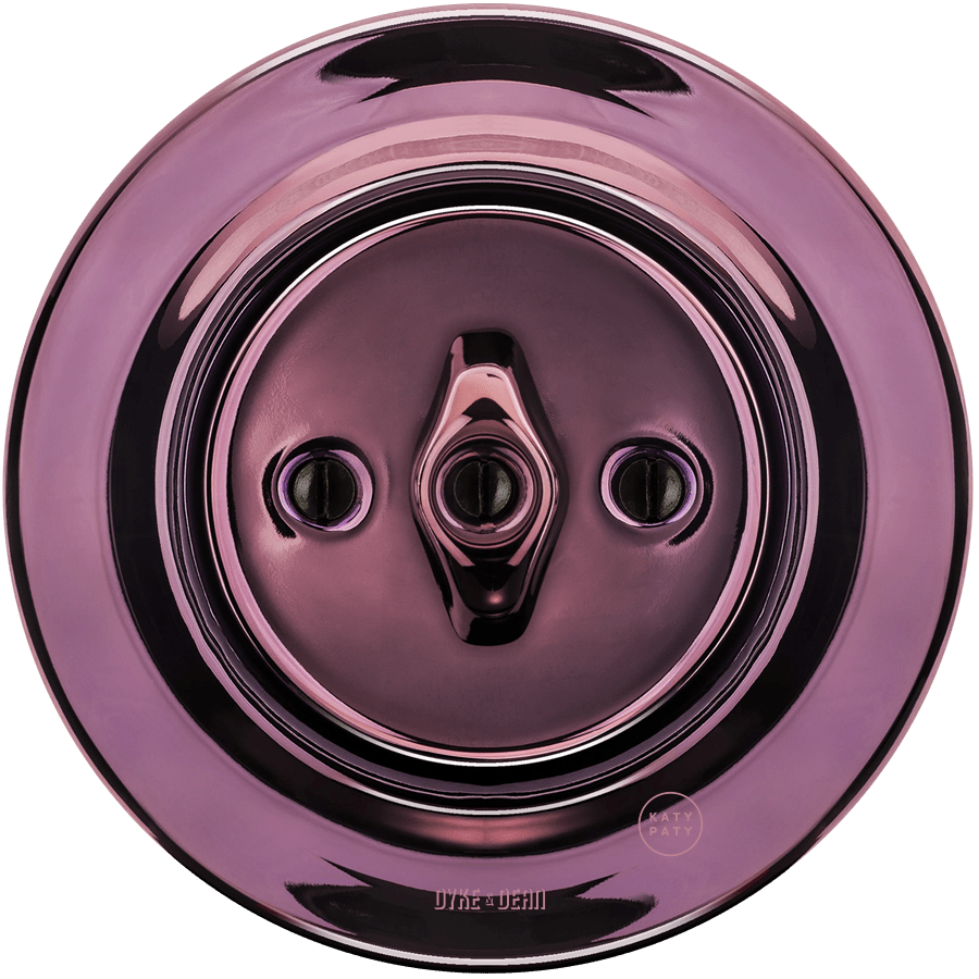 PORCELAIN WALL LIGHT SWITCH PURPLE ROTARY / 2 DOUBLE-POLE SPECIAL ...