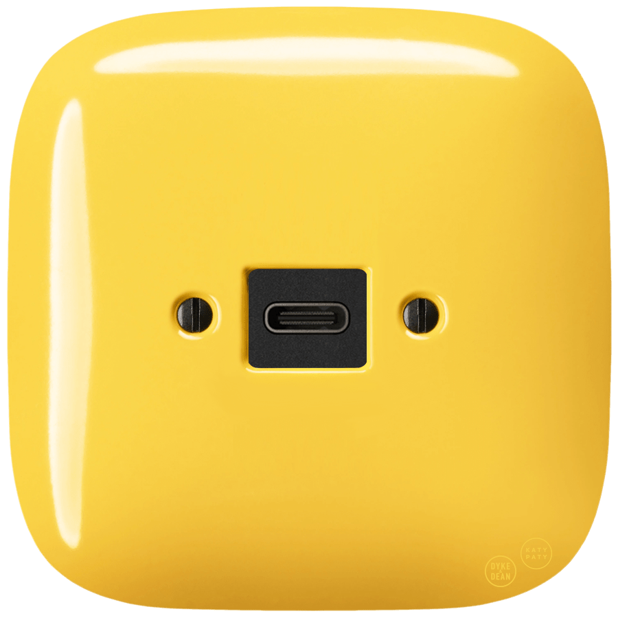 SQUARE PORCELAIN WALL SOCKET USB-C YELLOW - DYKE & DEAN
