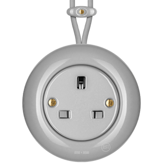 SURFACE PORCELAIN WALL SOCKET GREY UK - DYKE & DEAN