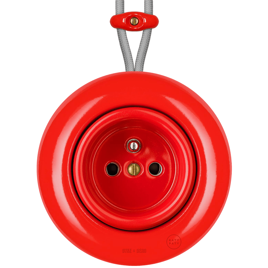 SURFACE PORCELAIN WALL SOCKET RED - DYKE & DEAN