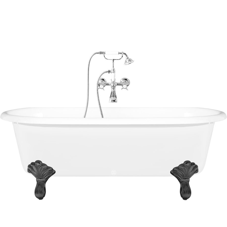 VINTAGE ENAMEL CAST IRON BATHTUB WITH FEET WHITE – DYKE & DEAN