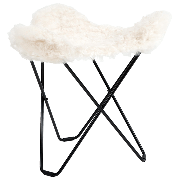 CUERO FLYING GOOSE STOOL WHITE SHEEPSKIN – DYKE & DEAN
