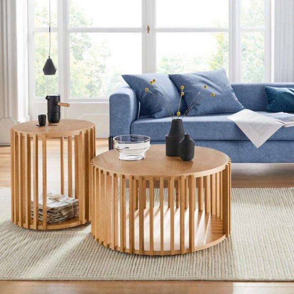 Round drum side table store