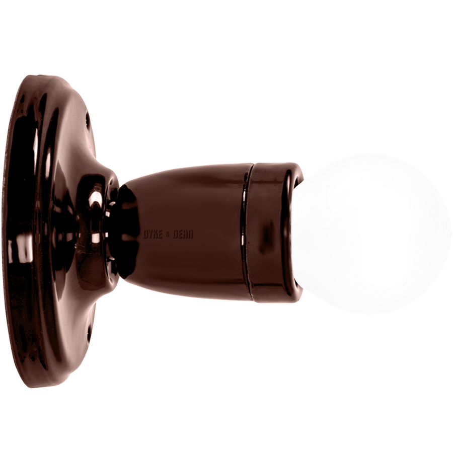 LARGE FIXED BROWN CERAMIC CEILING LIGHT - DYKE & DEAN