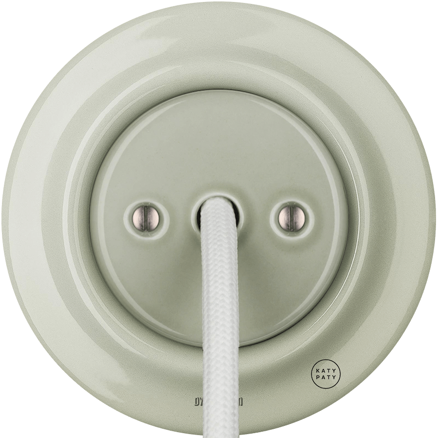 PORCELAIN WALL CABLE GLAND SOCKET GREY GREEN - DYKE & DEAN