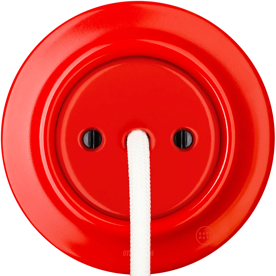 PORCELAIN WALL CABLE GLAND SOCKET RED - DYKE & DEAN
