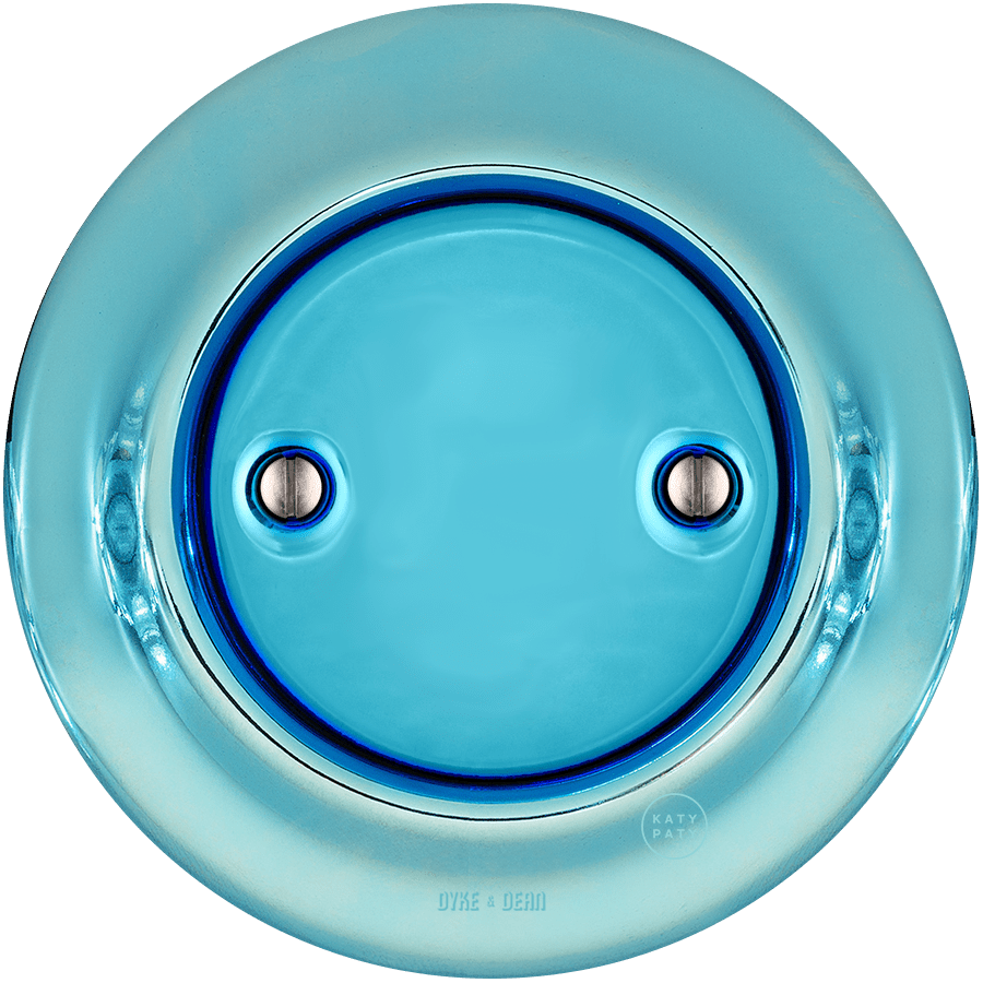 PORCELAIN WALL END PLUG SOCKET SKY BLUE - DYKE & DEAN