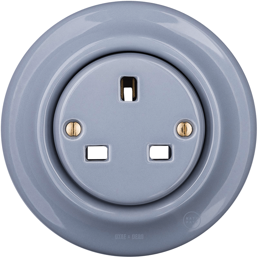 PORCELAIN WALL SOCKET ASH GREY UK - DYKE & DEAN