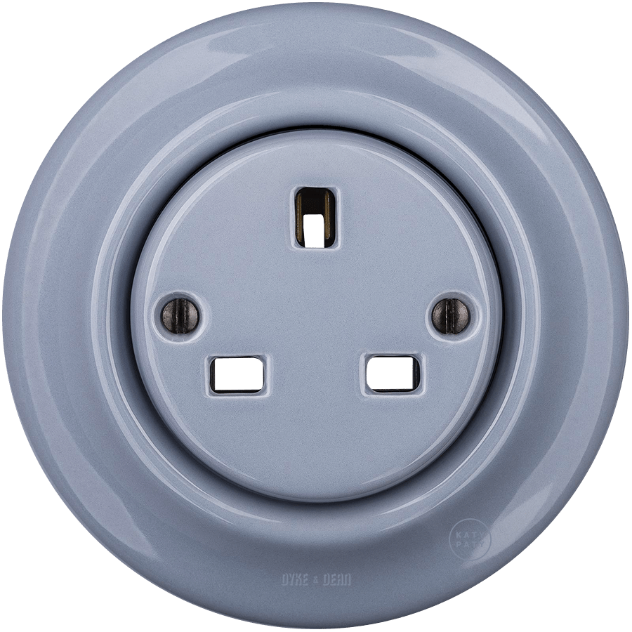 PORCELAIN WALL SOCKET ASH GREY UK - DYKE & DEAN
