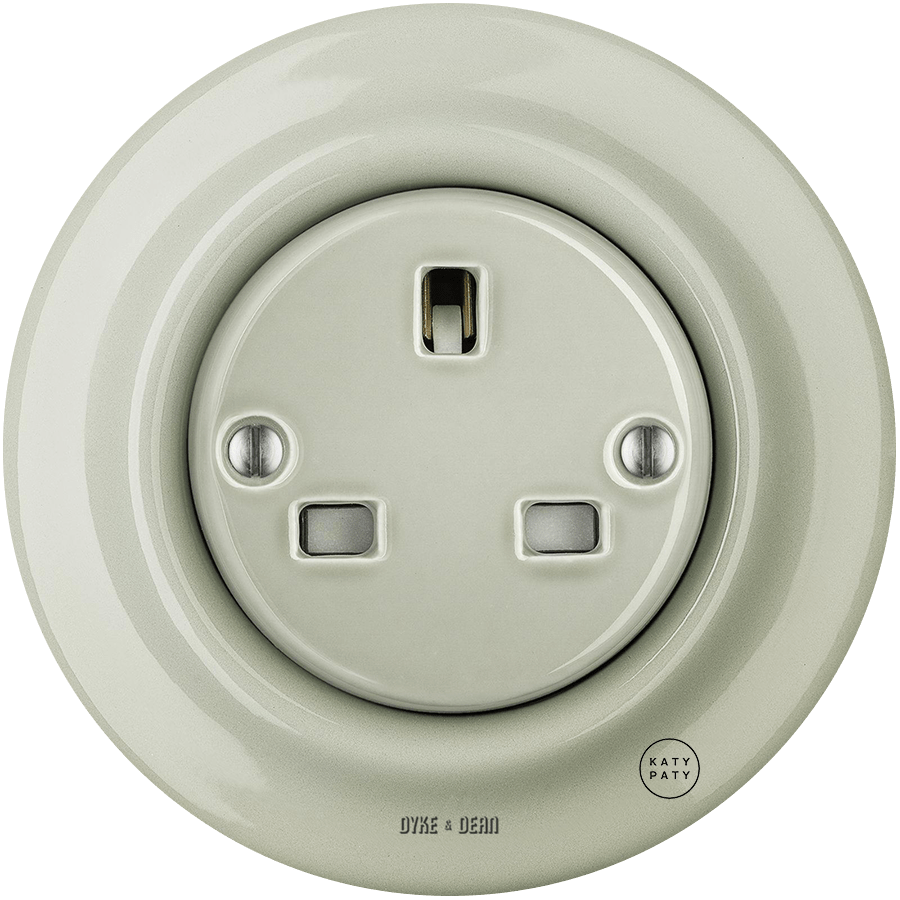 PORCELAIN WALL SOCKET GREY GREEN UK - DYKE & DEAN