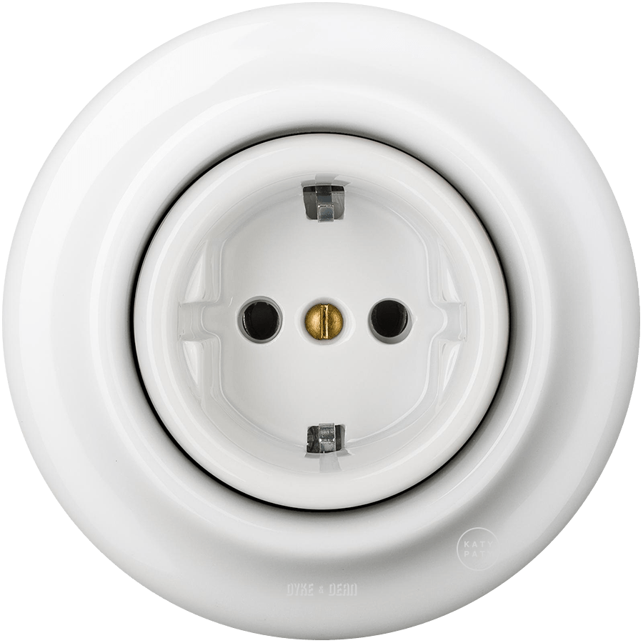 PORCELAIN WALL SOCKET WHITE SCHUKO - DYKE & DEAN