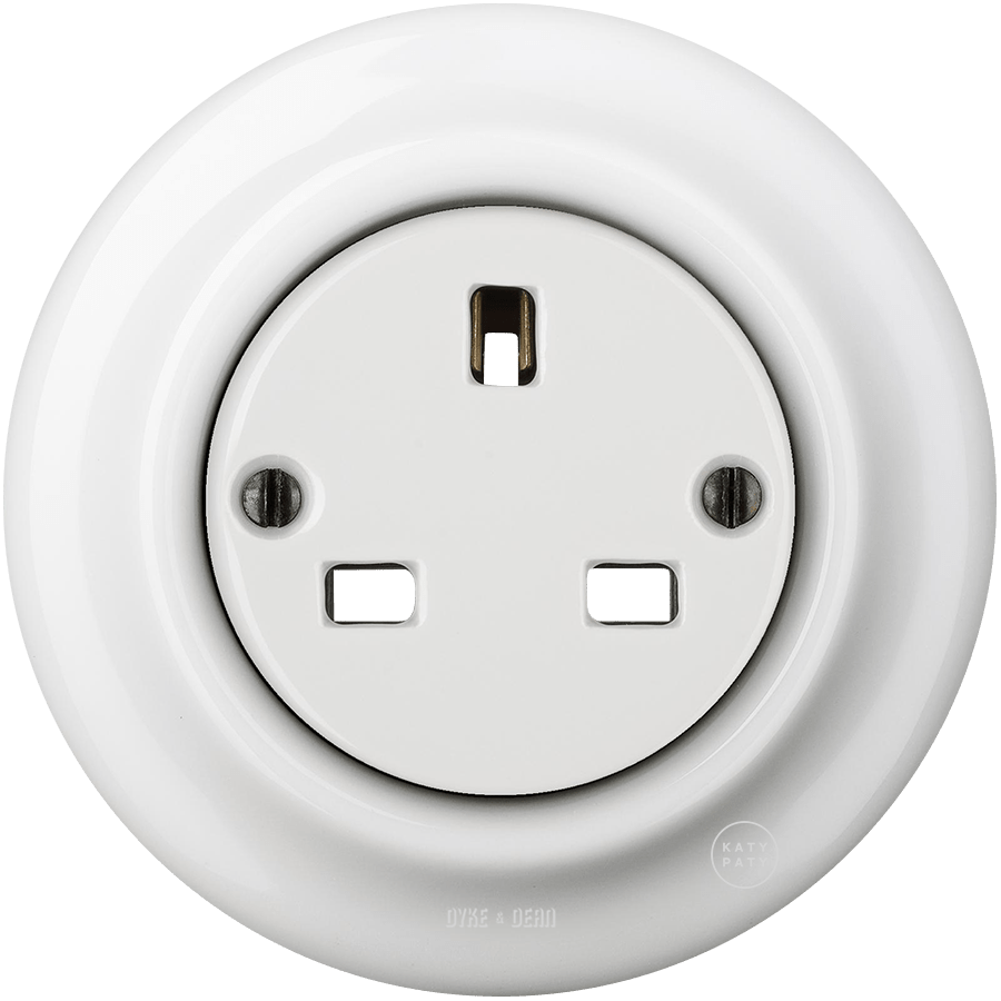 PORCELAIN WALL SOCKET WHITE UK - DYKE & DEAN