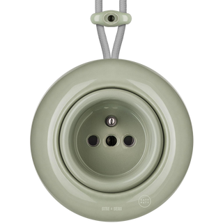SURFACE PORCELAIN WALL SOCKET GREY GREEN - DYKE & DEAN